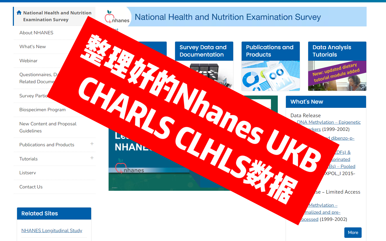 UKB NHANES CHARLS CLHLS 数据赠送